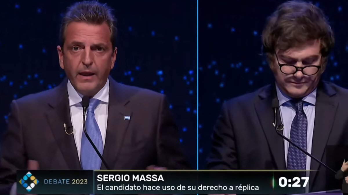 León suelto: Javier Milei ruge en debate presidencial 2023