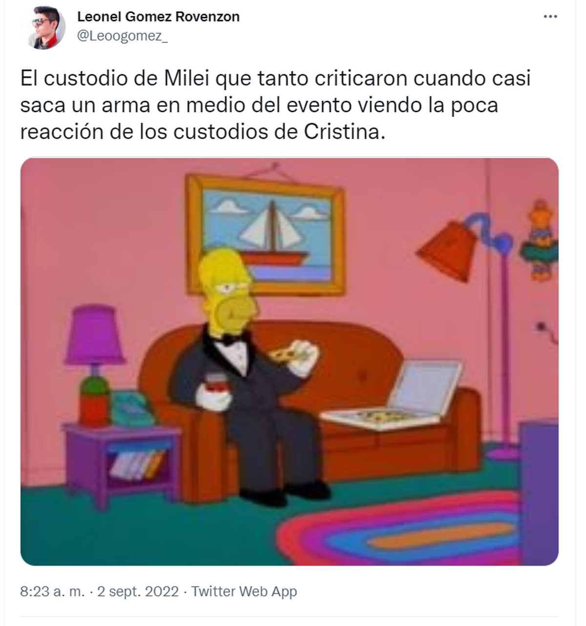 Video: Custodio de CFK que se agachó y se convirtió en meme