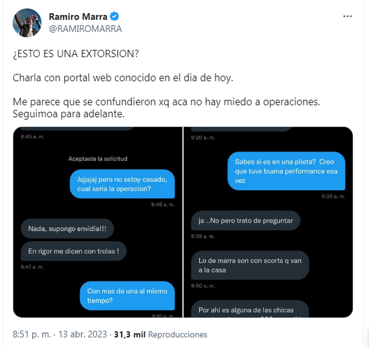 Supuesto video: Ramiro Marra contra medio vinculado a la AFI