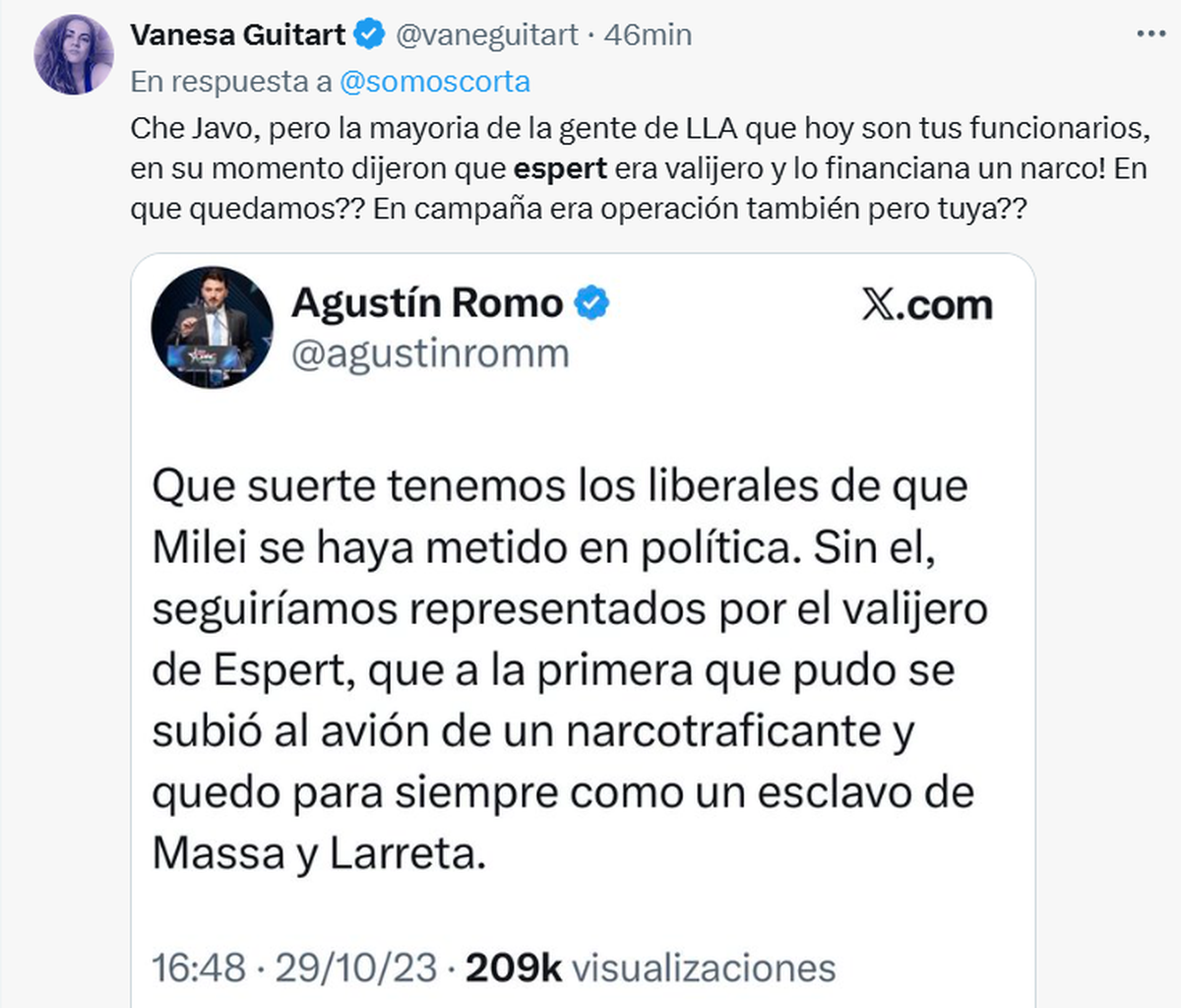 La defensa de Javier Milei a Espert no convenció: Hay polémica (y ...