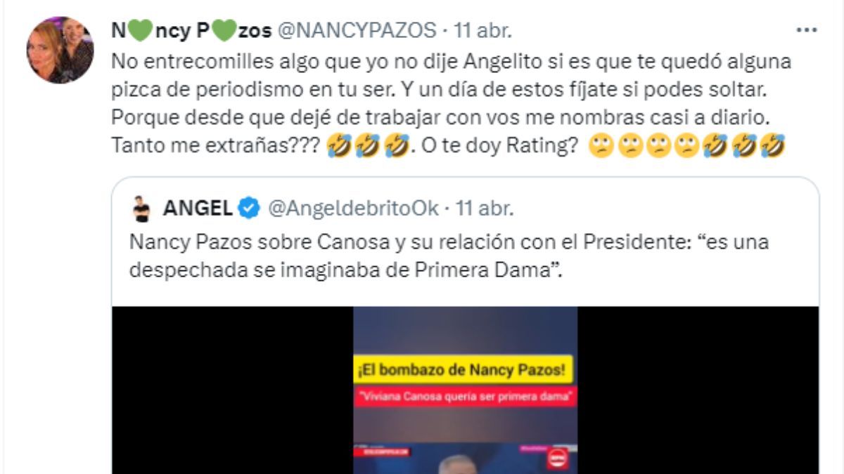 Ángel de Brito a Nancy Pazos: Te la das de feminista