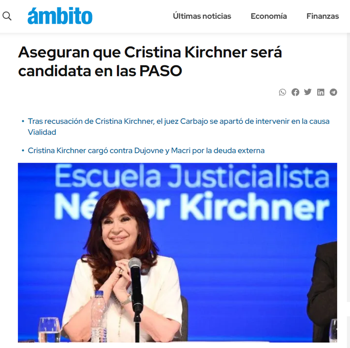 Cristina Kirchner caliente: Si hay PASO, me presento yo