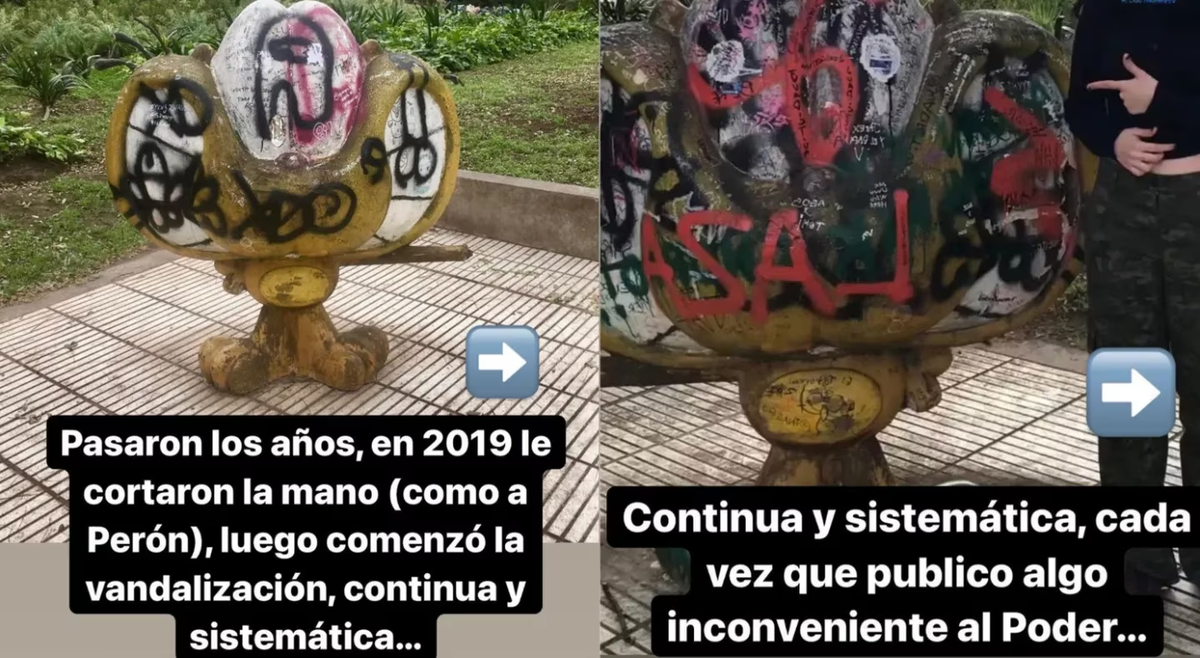 Estatua de Gaturro desafía a los vándalos, pero se le ríen
