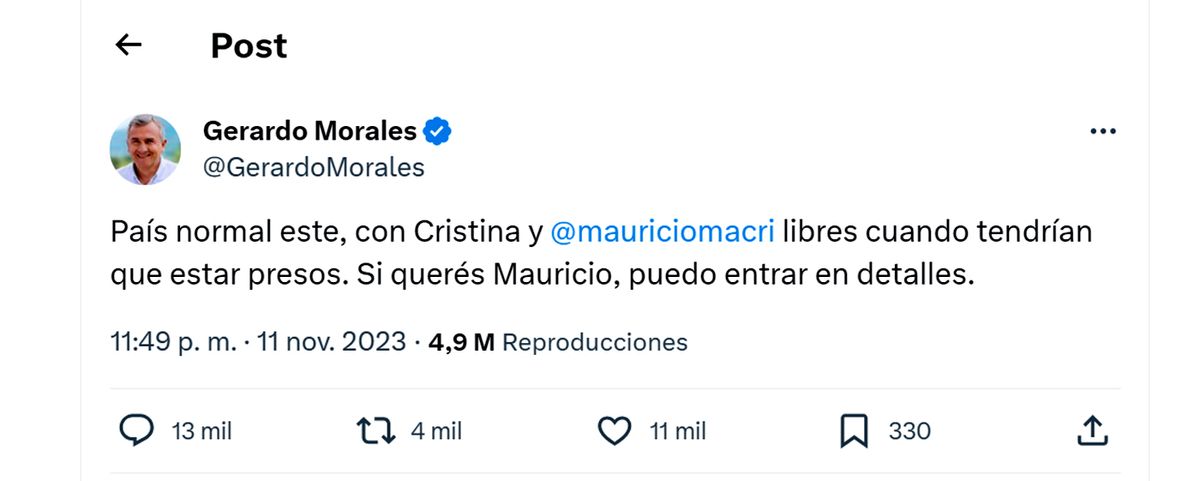 Gerardo Morales, Pepín, María Servini y Mauricio Macri