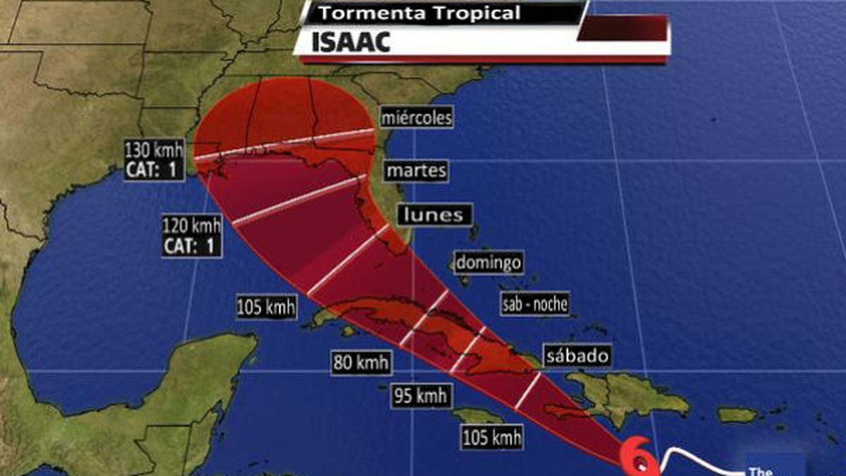 Isaac se convertirá en huracán al tocar USA