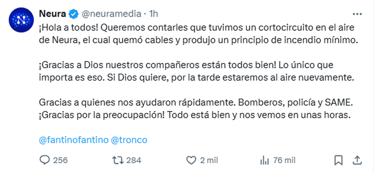 Incendio controlado en Neura Media: Por qué se prendió fuego el streaming de Fantino