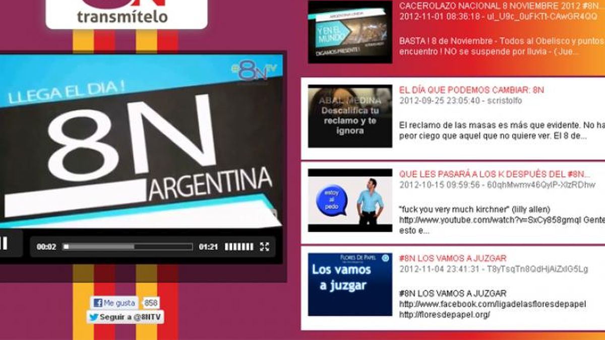 Para seguir en vivo la movilización, 8NTV.net