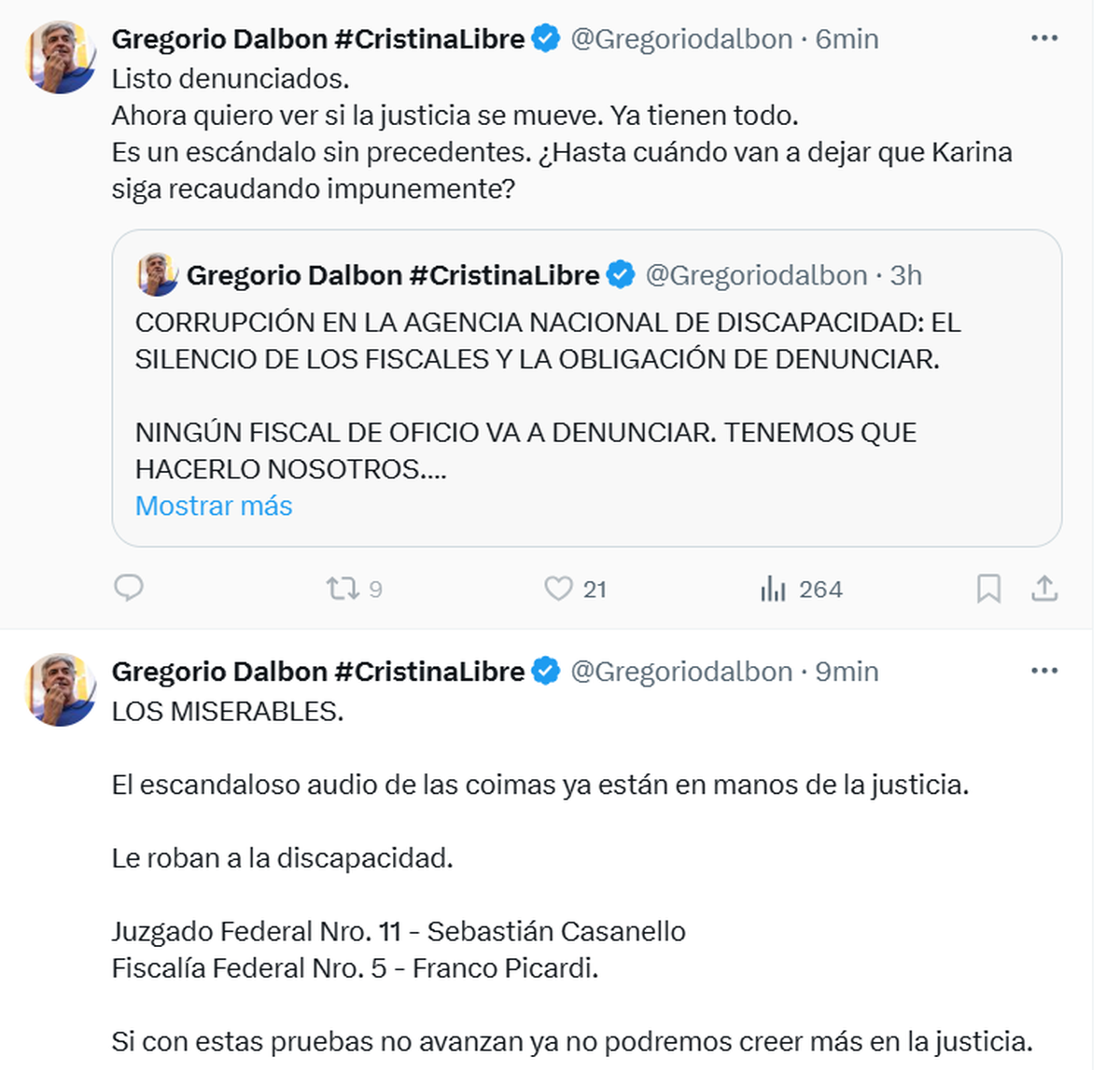 Presuntas coimas: Denuncian a los hermanos Milei, Lule Menem y Spagnuolo