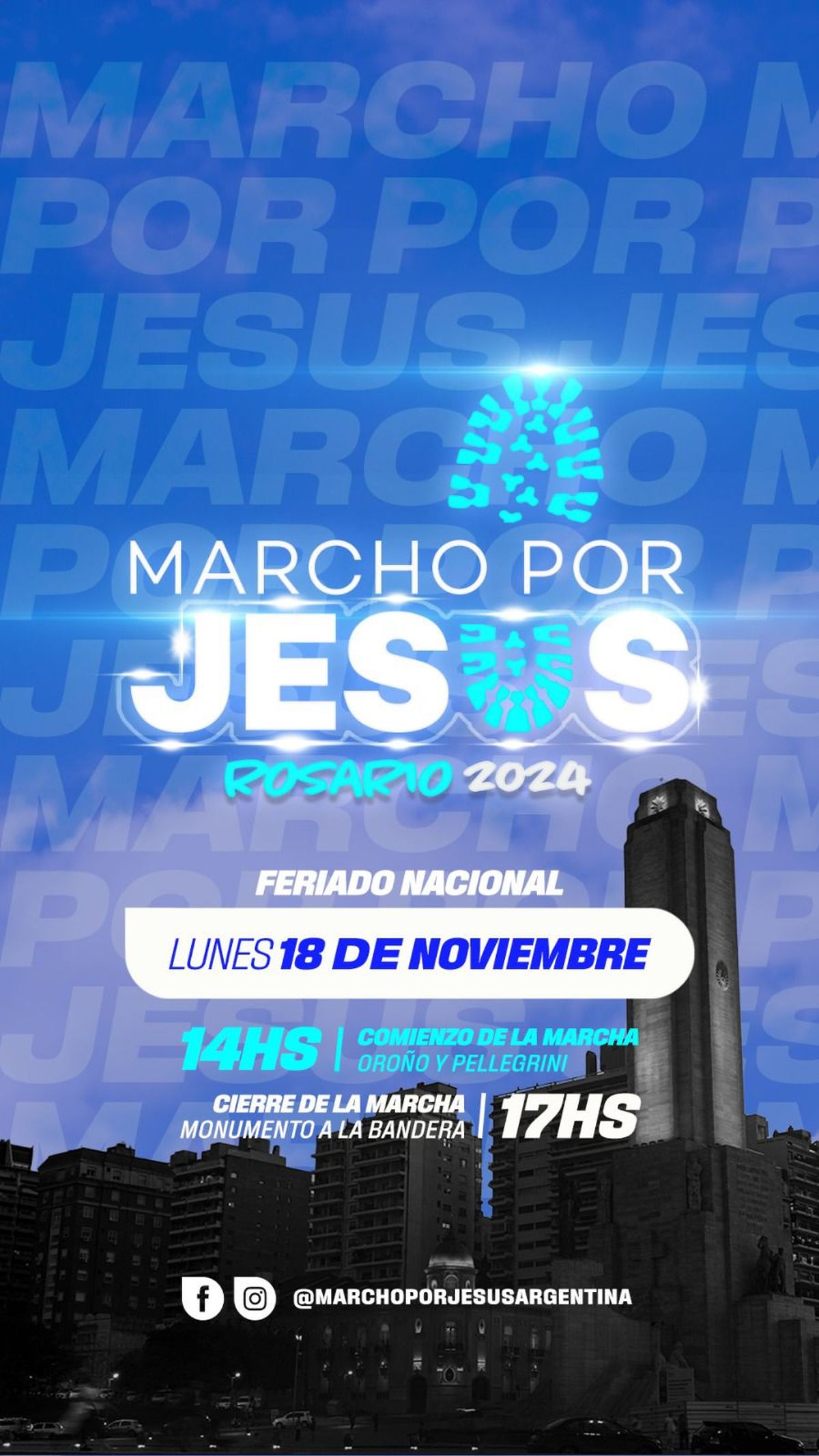 Marcho por Jesús Argentina: Rosario, lunes 18/11