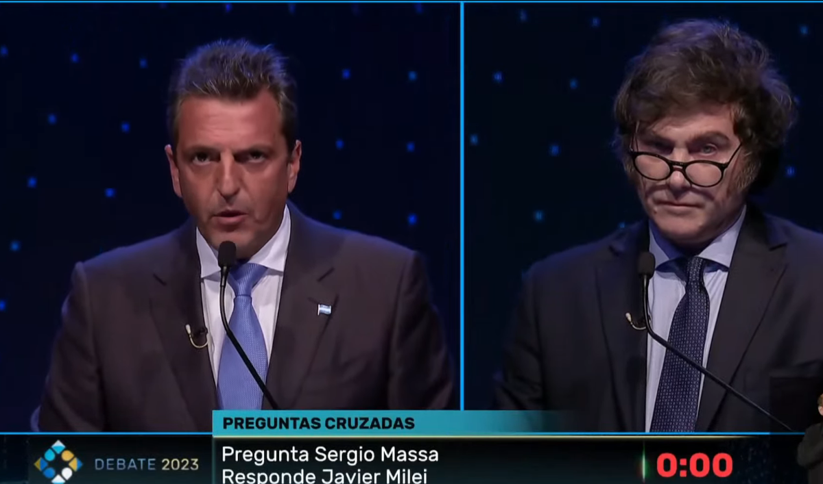 León suelto: Javier Milei ruge en debate presidencial 2023