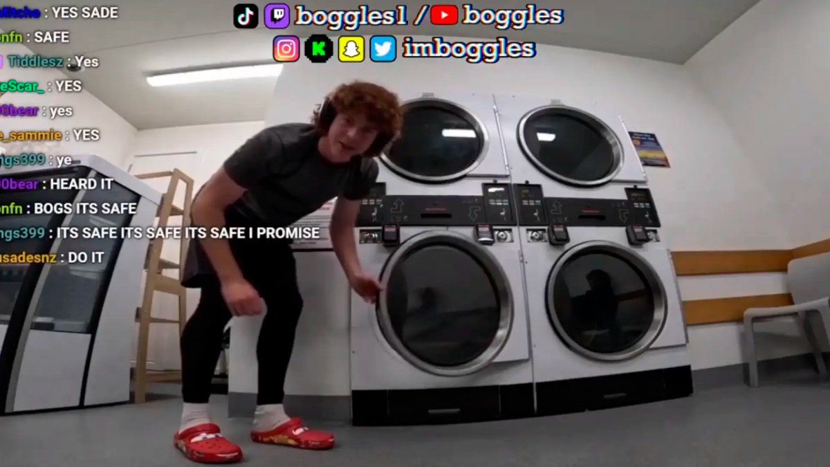 Streamer de Twitch se mete en una secadora y casi muere