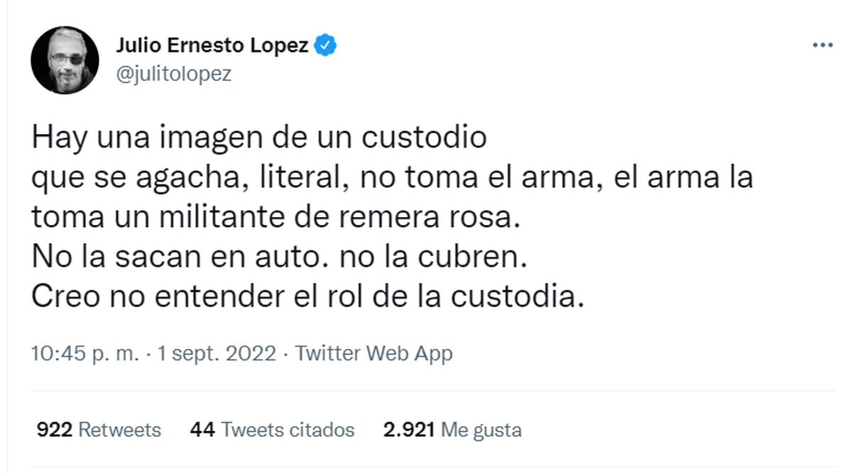 Video: Custodio de CFK que se agachó y se convirtió en meme
