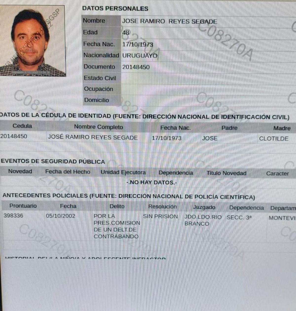 José Ramiro Reyes Segade, terremoto para Luis Lacalle Pou