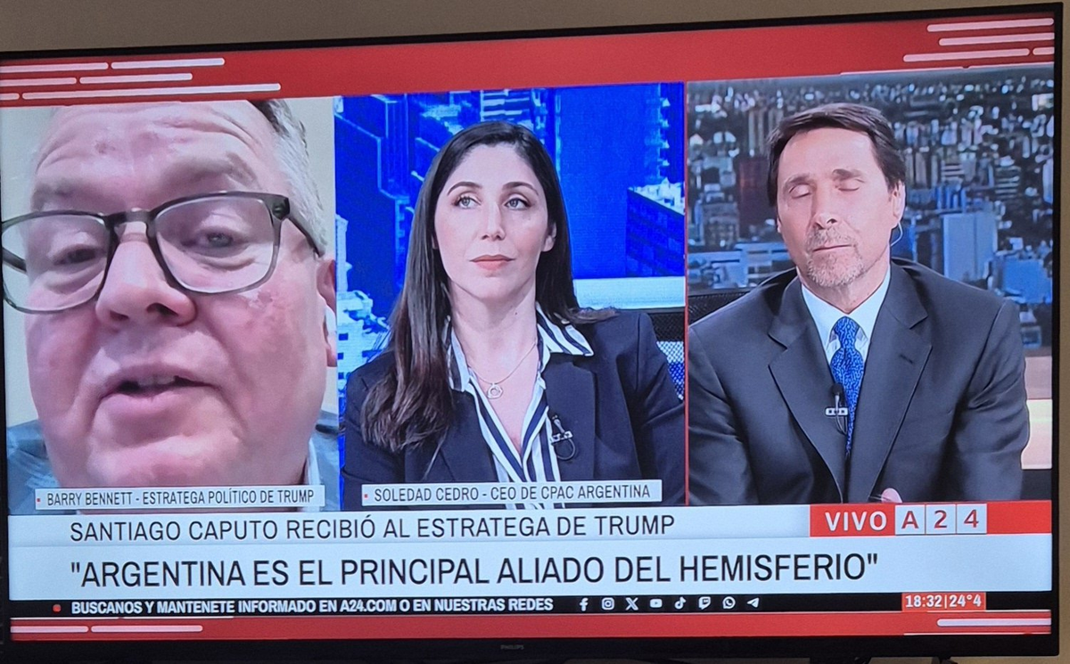 CPAC Argentina somos Barry Bennet, Leonardo Scatturice, Laura Arrieta, José Mallea y yo