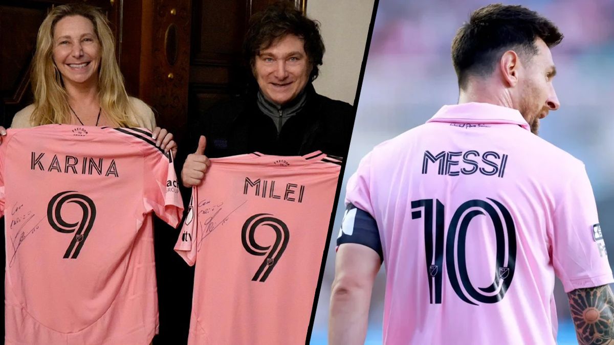 Otro blooper de Javier Milei: Festejó la camiseta de Messi pero no notó ...