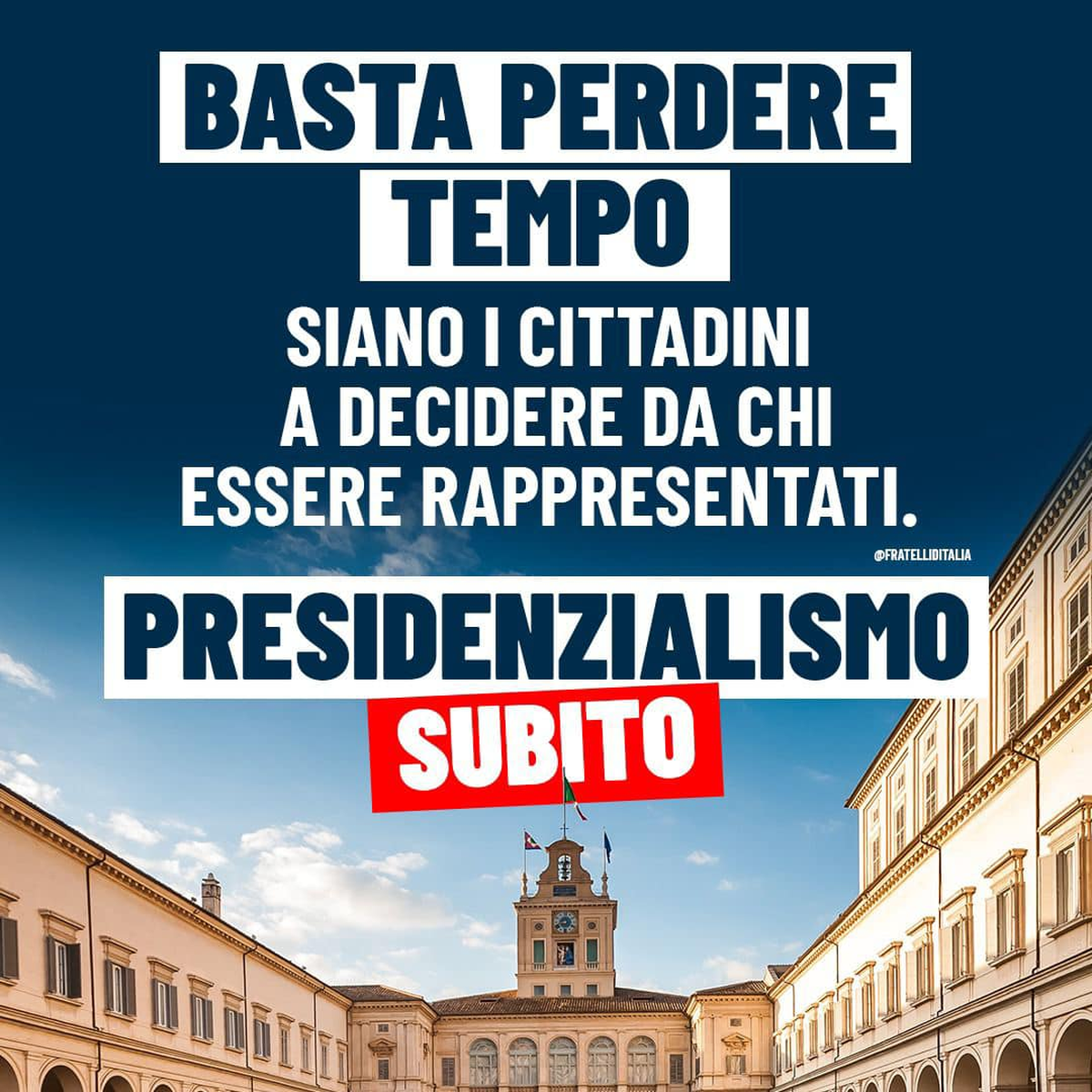 Giorgia Meloni: Reformas en la Constitución y basta al voto uninominal