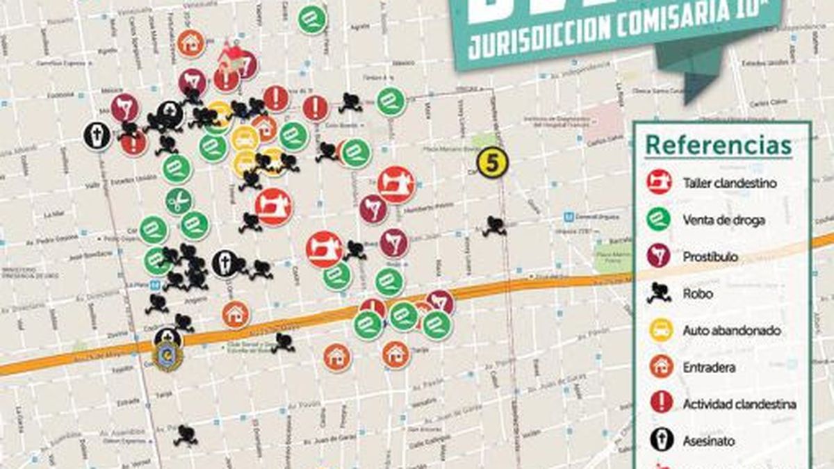 El legislador Vera presentó un mapa del delito